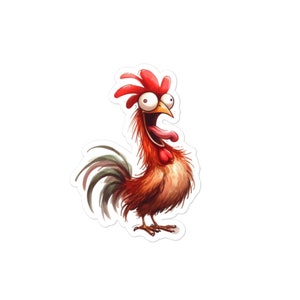 Funny Chicken Sticker, Silly Bird, Angry, Screaming, Yelling, Quirky ...