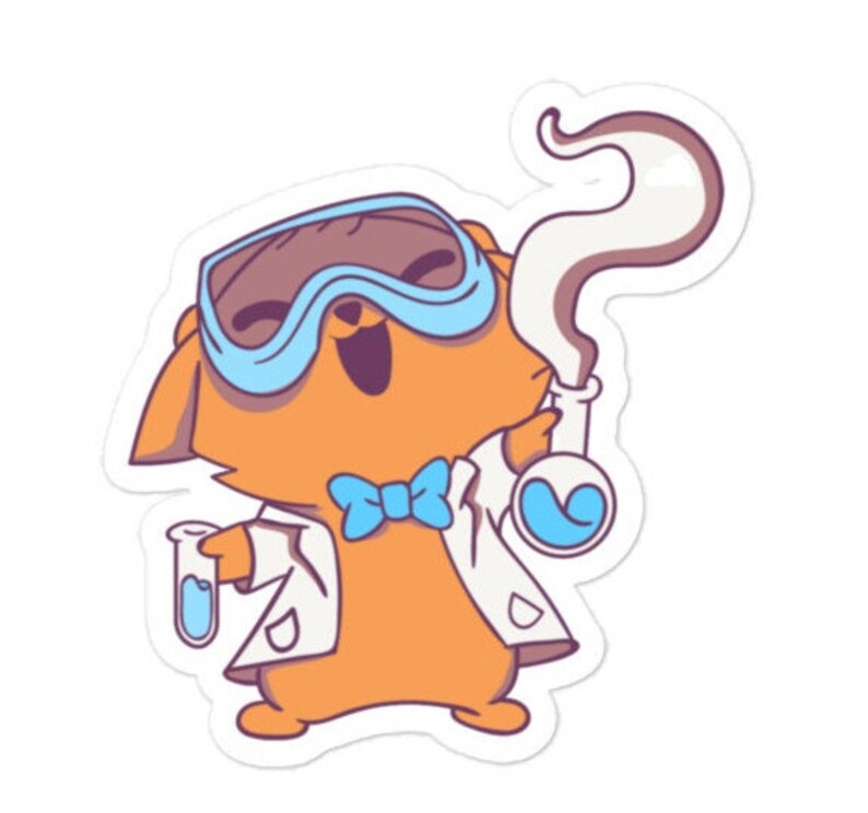 Cat in Lab Coat Sticker, Experiment, Chemistry, Silly, Kitty, Safety ...
