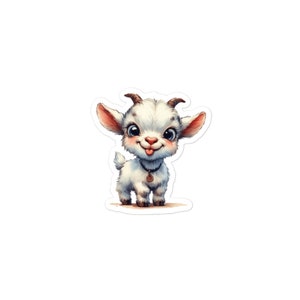 Cute Goat Sticker, Adorable, Cute Farm Animal Decal, Goat Lover's Gift ...