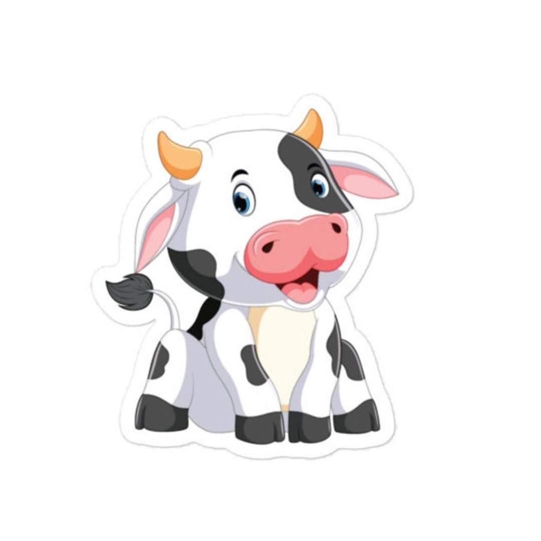Happy Cow Sticker, Cute Animal, Farm Animal, Dairy, Adorable, Pasture ...