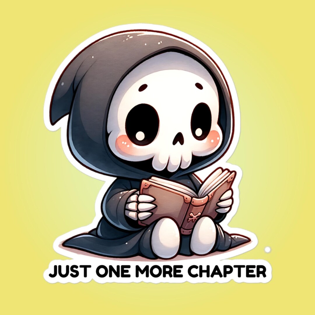 Funny Grim Reaper Sticker: Book Lover Decal - Etsy