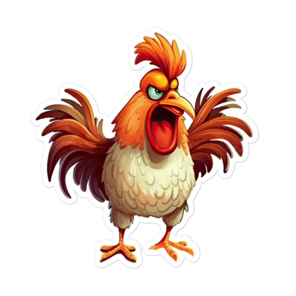 Angry Chicken Sticker, Funny, Chick, Barn Animal, Farm, Farmers ...
