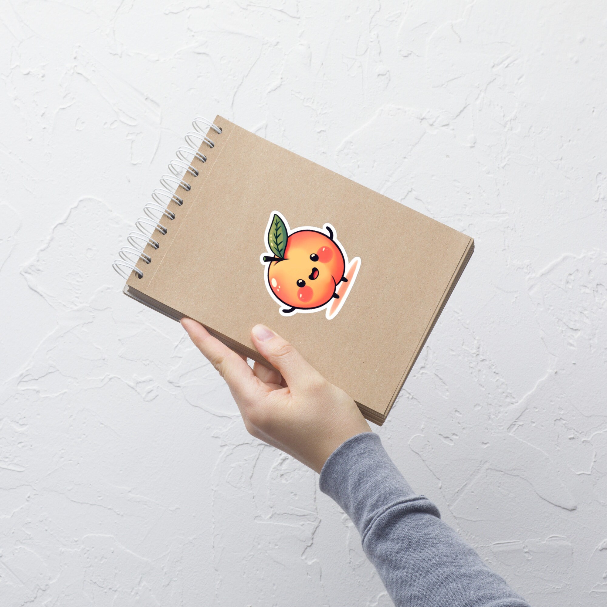 Cute Peach Sticker, Funny, Smiling, Fruit, Sweet, Happy, Kawaii Fruit ...