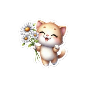 Cat With Flowers, Daisy, Spring Flowers, Cat With Daisy, Funny Cat ...