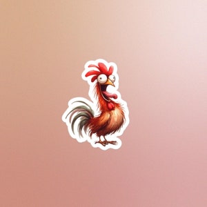Funny Chicken Sticker, Silly Bird, Angry, Screaming, Yelling, Quirky ...