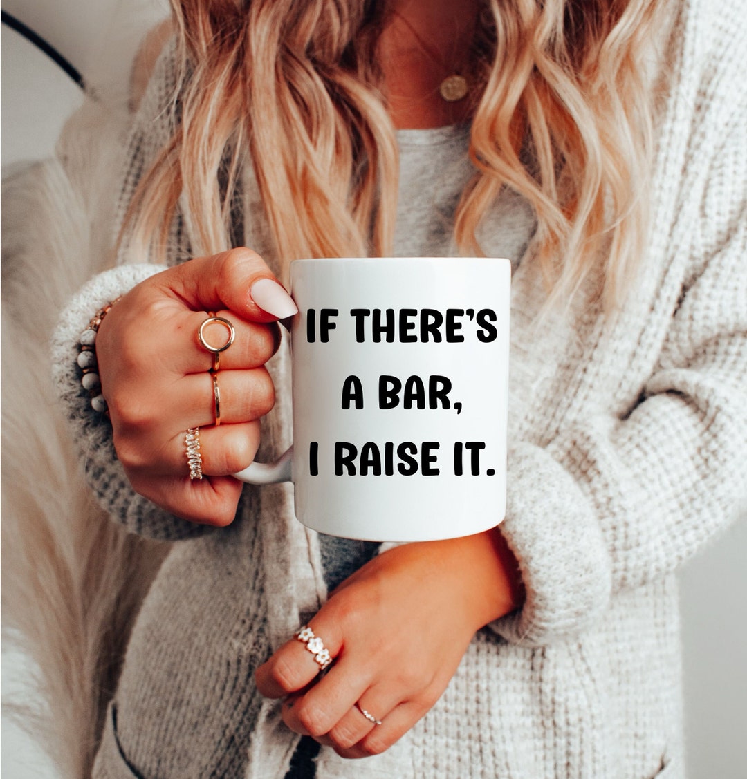 Funny Overachiever Mug: "if There's A Bar, I Raise It" - Etsy
