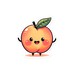 Cute Peach Sticker, Funny, Smiling, Fruit, Sweet, Happy, Kawaii Fruit ...
