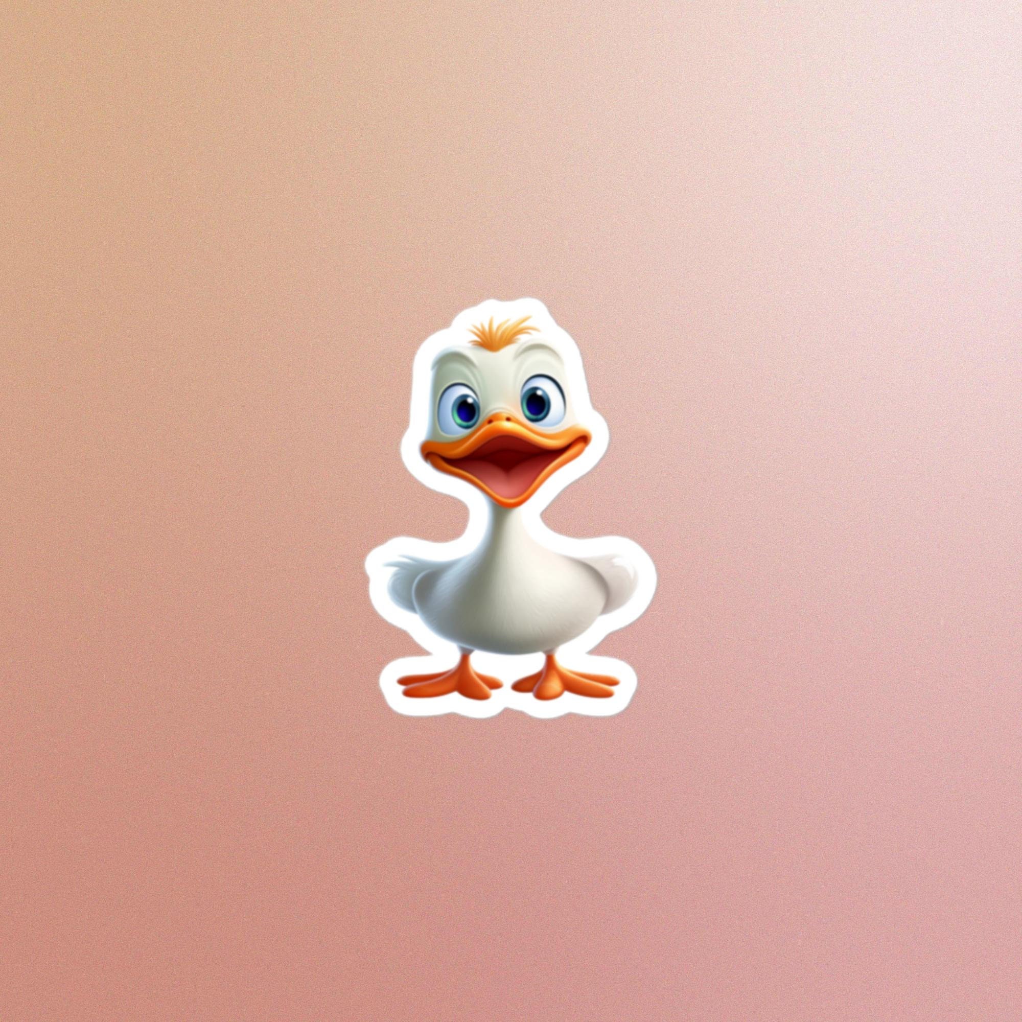 Goofy Duck Sticker, Happy, Quack, Smiling, Water Lover, Bird, Charming ...