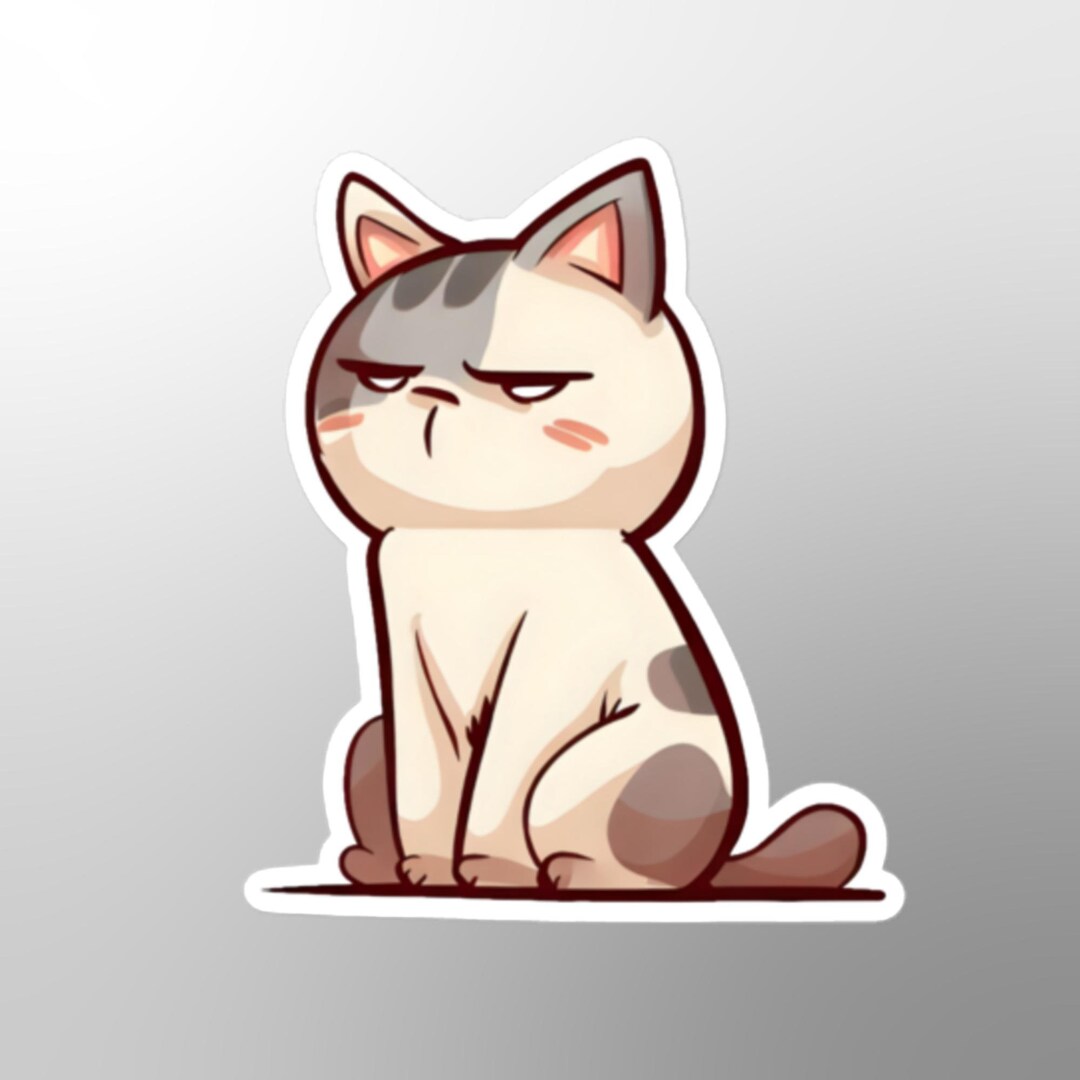 Cat Rolling Eyes Sticker, Funny, Feline Humor, Playful, Pissed Off ...