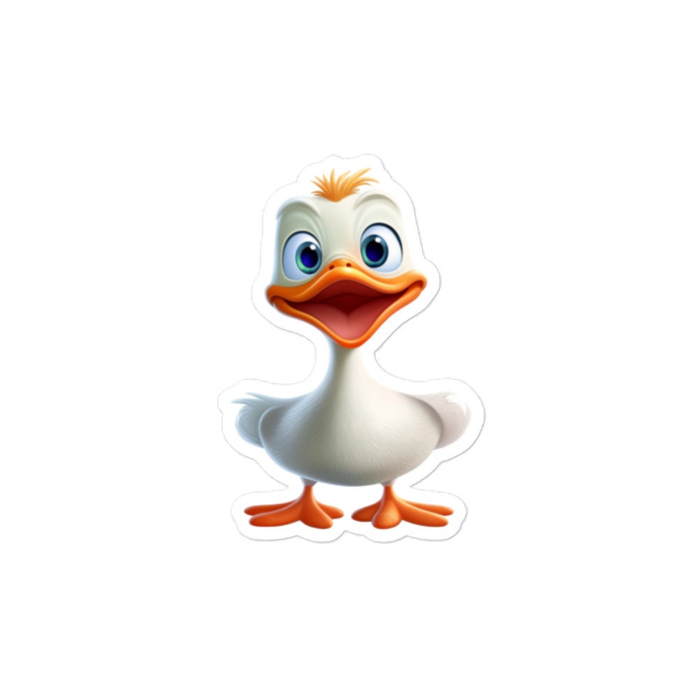 Goofy Duck Sticker, Happy, Quack, Smiling, Water Lover, Bird, Charming ...
