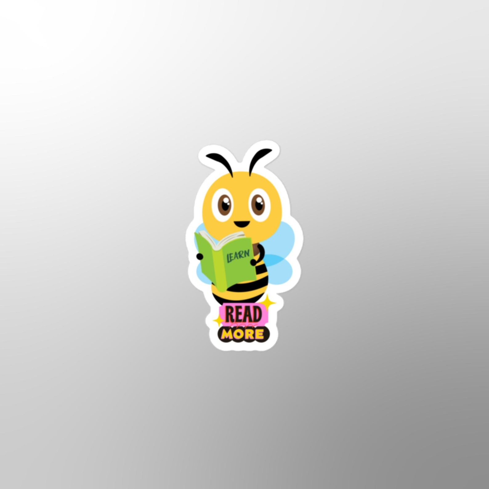 Reading Bee Sticker, Bee With Book, Literary Honeybee, Bookworm, Bee ...