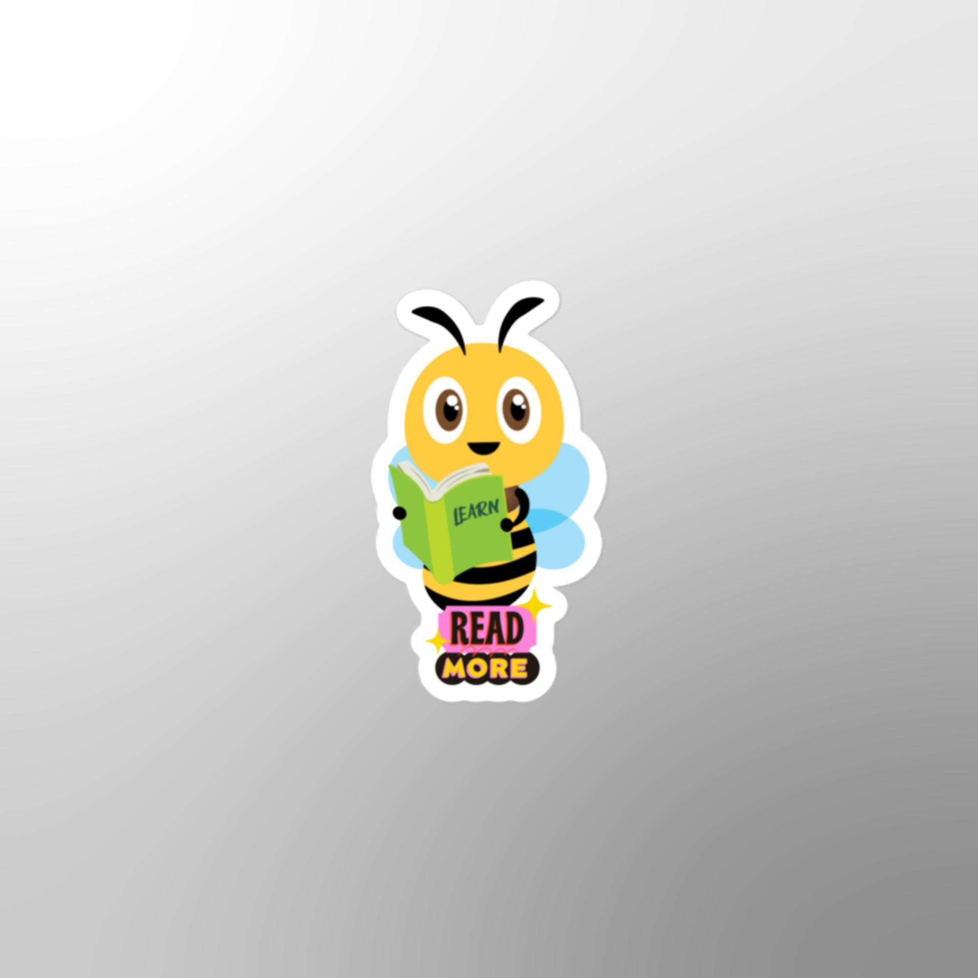Reading Bee Sticker, Bee With Book, Literary Honeybee, Bookworm, Bee ...