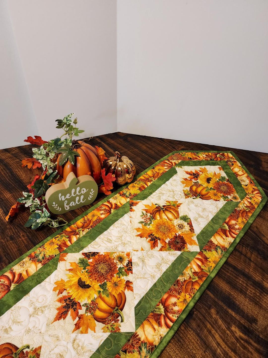 Fall Autumn Quilted Pumpkin Table Runner - Etsy