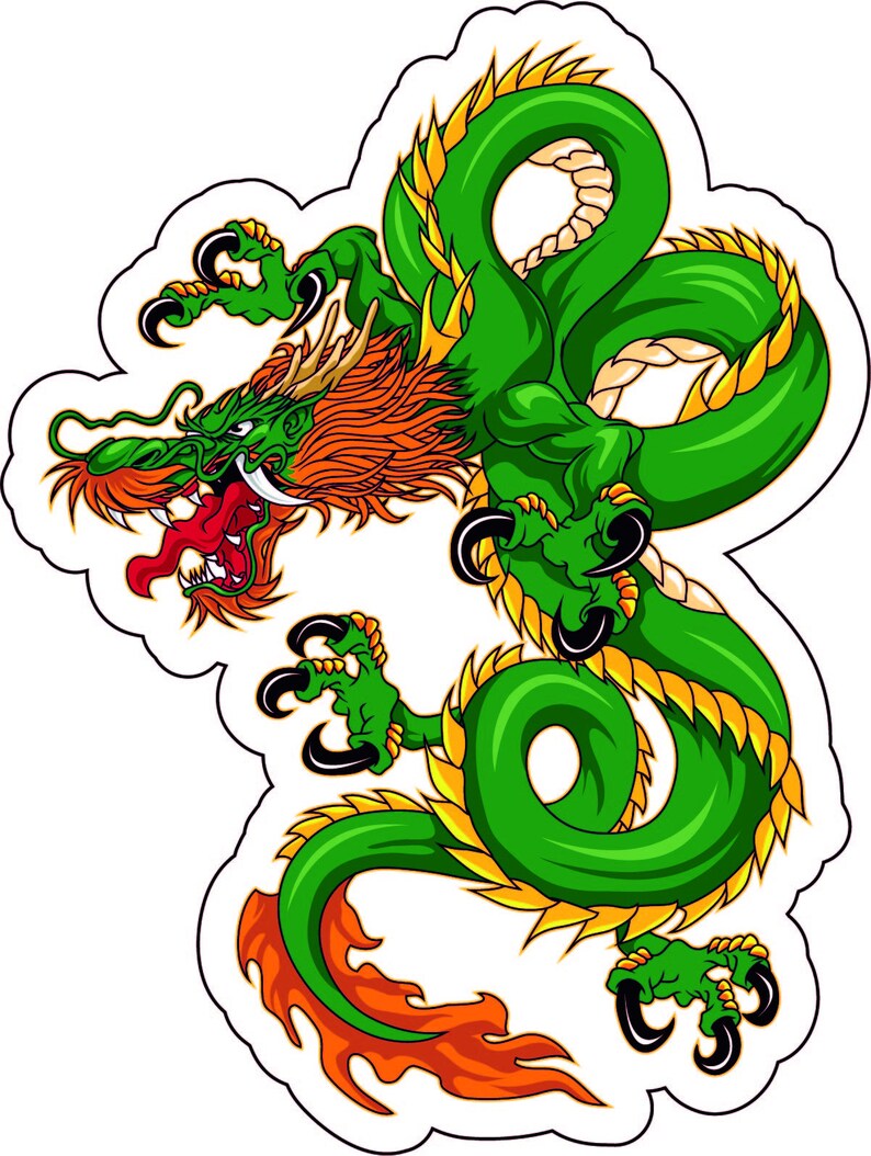 Dragon Sticker Dragon Label A4 PDF-AI-SVG - Etsy