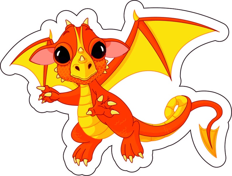 Dragon Sticker Dragon Label A4 PDF-AI-SVG - Etsy