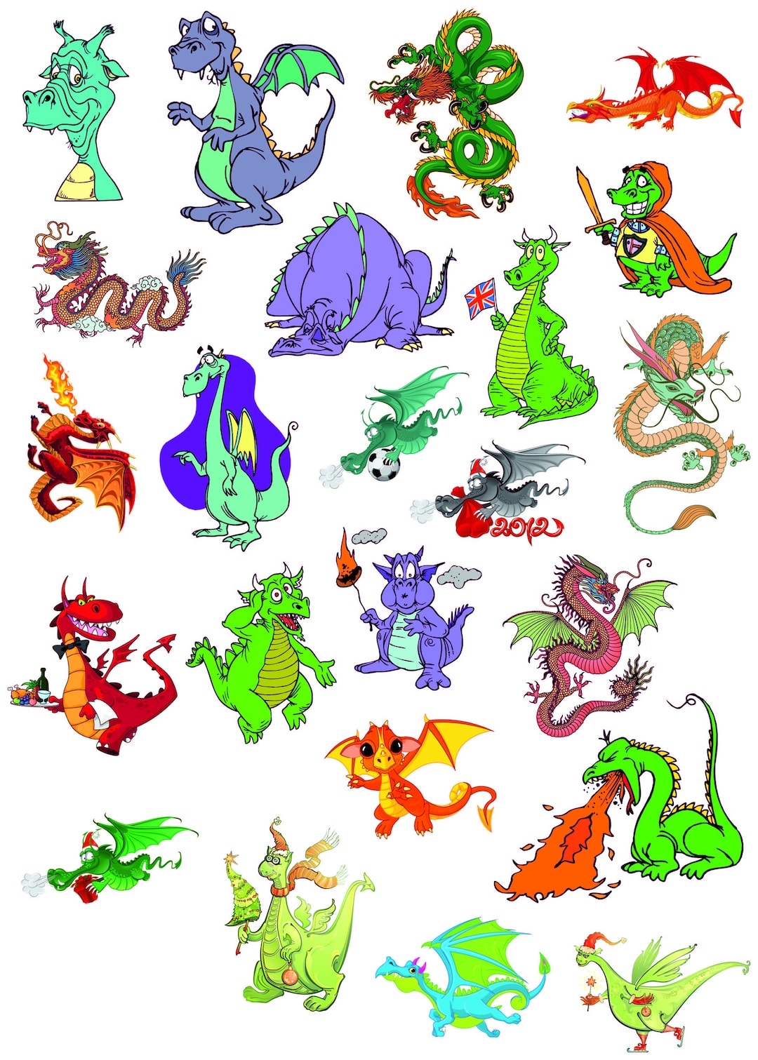 Dragon Sticker Dragon Label A4 PDF-AI-SVG - Etsy