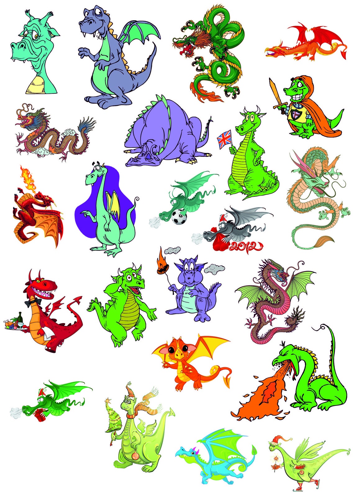 Dragon Sticker Dragon Label A4 PDF-AI-SVG - Etsy