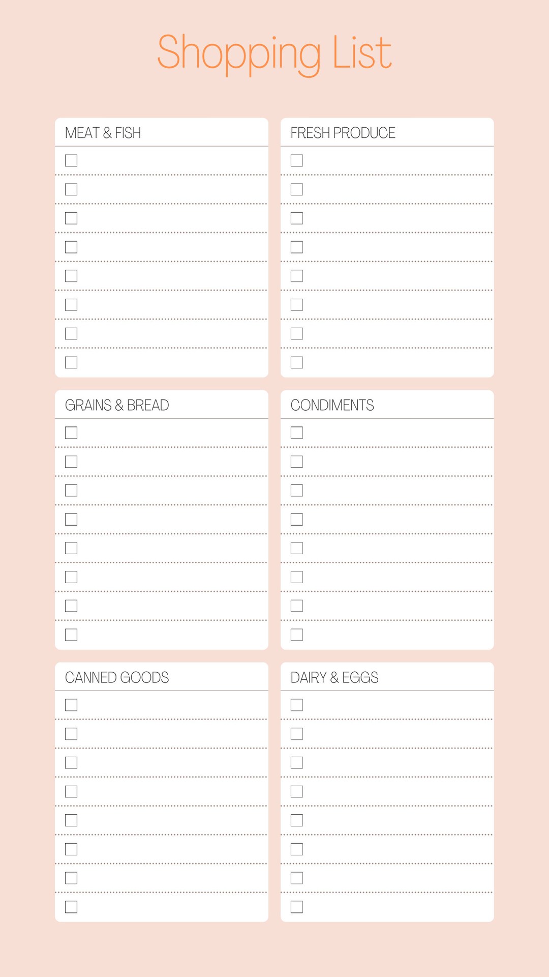Digital Shopping List - Etsy