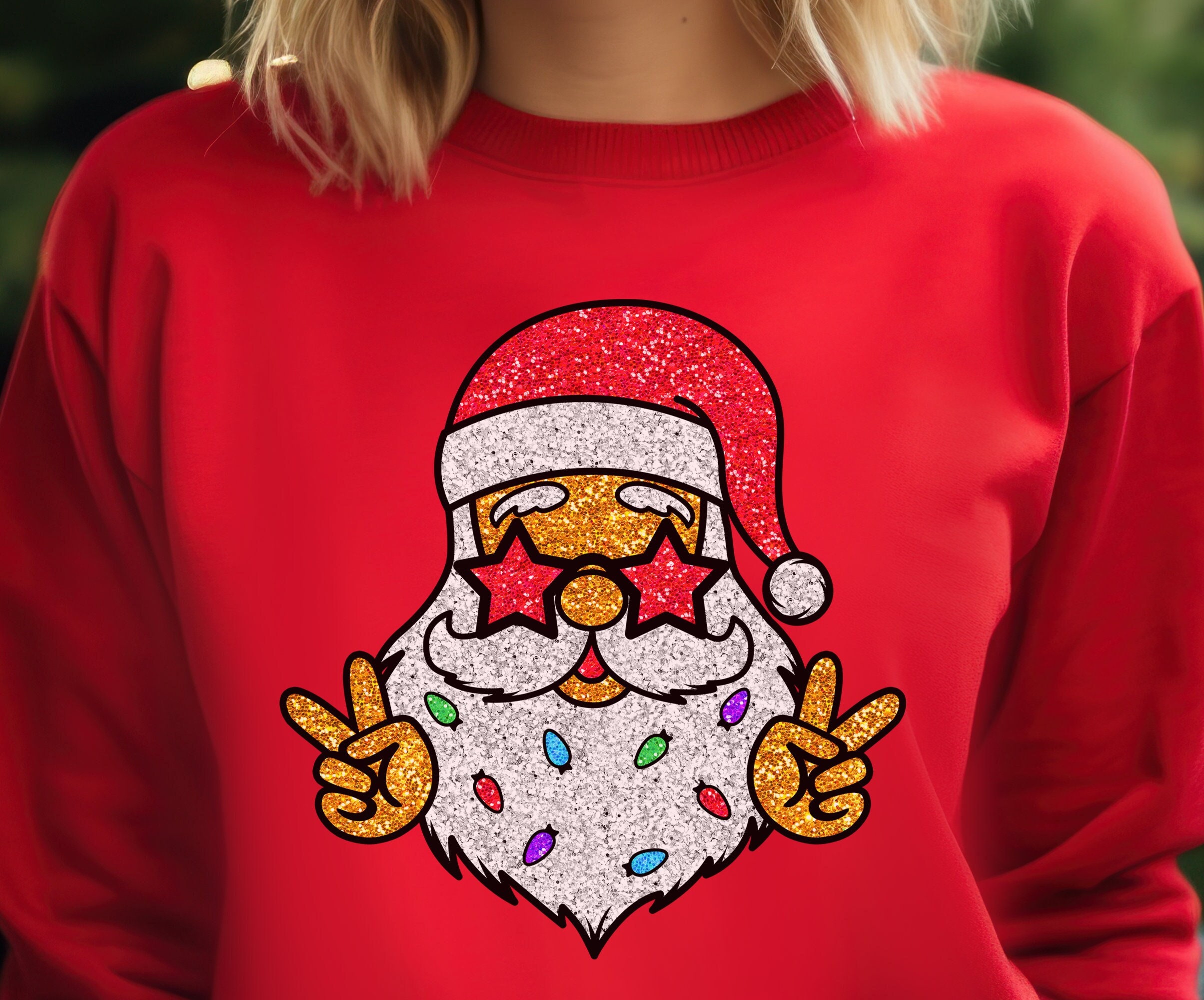 Santa With Sunglasses PNG Christmas PNG Cute Christmas Shirt - Etsy