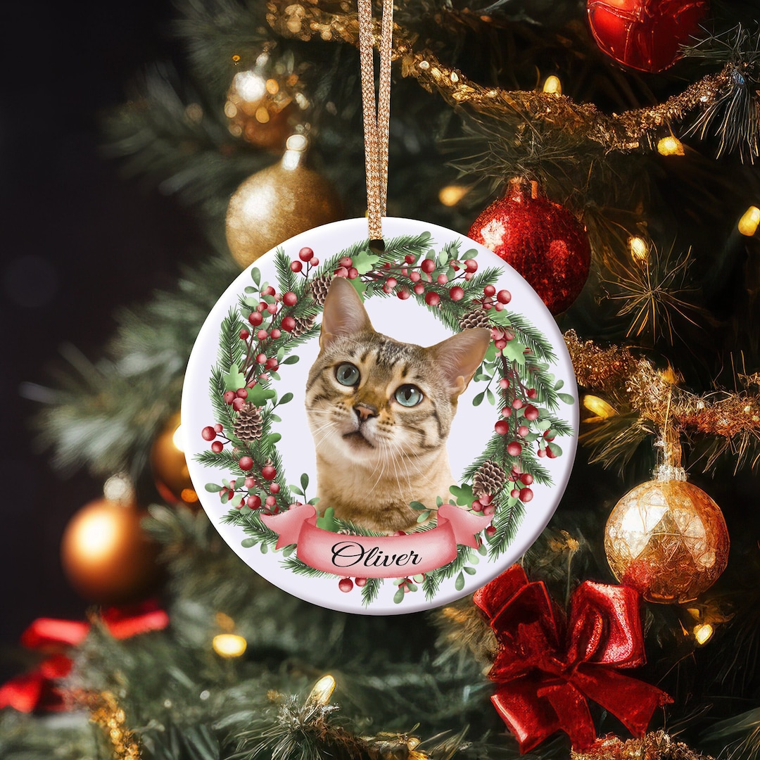 Personalized Cat Ornament, Custom Cat Gifts, Pet Memorial Ornament, Pet ...