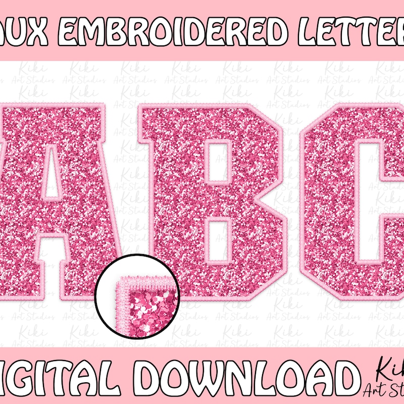 Pink Glitter Letters - Etsy
