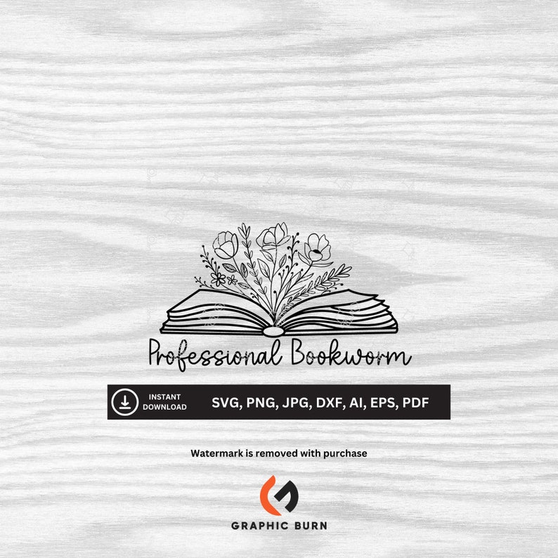 Professional Bookworm SVG | Downloadable Files | Svg, Png, Jpg, Dxf, Ai ...