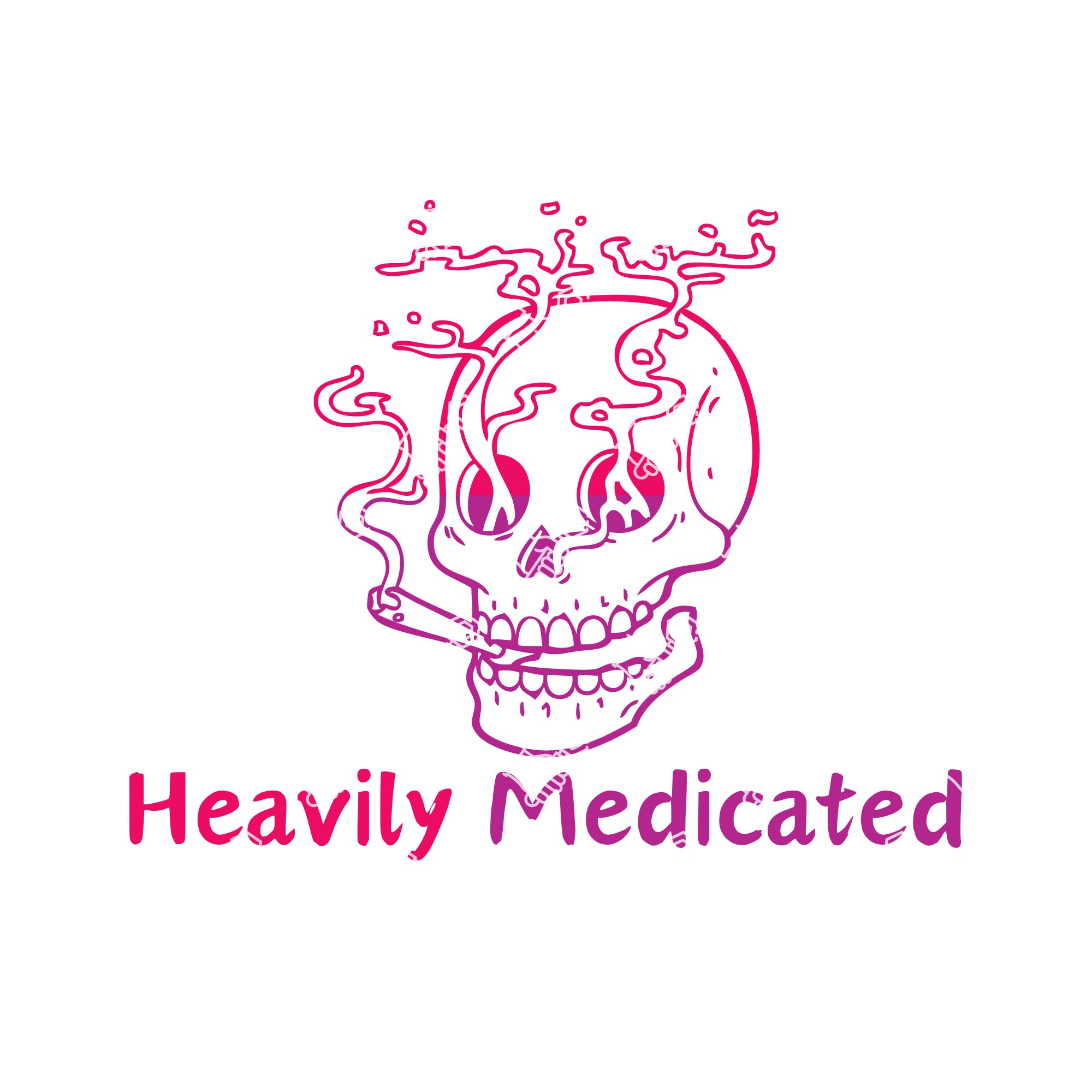 Heavily Medicated weed SVG Downloadable Files Svg, Png, Jpg, Dxf, Ai ...