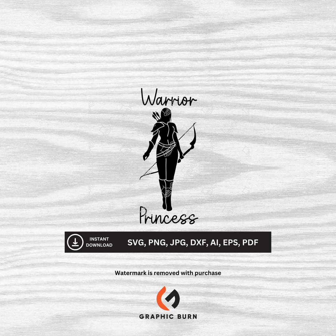 Warrior Princess SVG | Downloadable Files | Svg, Png, Jpg, Dxf, Ai, Eps ...