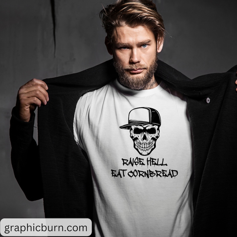 Raise Hell Eat Cornbread (skull Hat) SVG | Downloadable Files | Svg, Png, Jpg, Dxf, Ai, Eps, Pdf ...