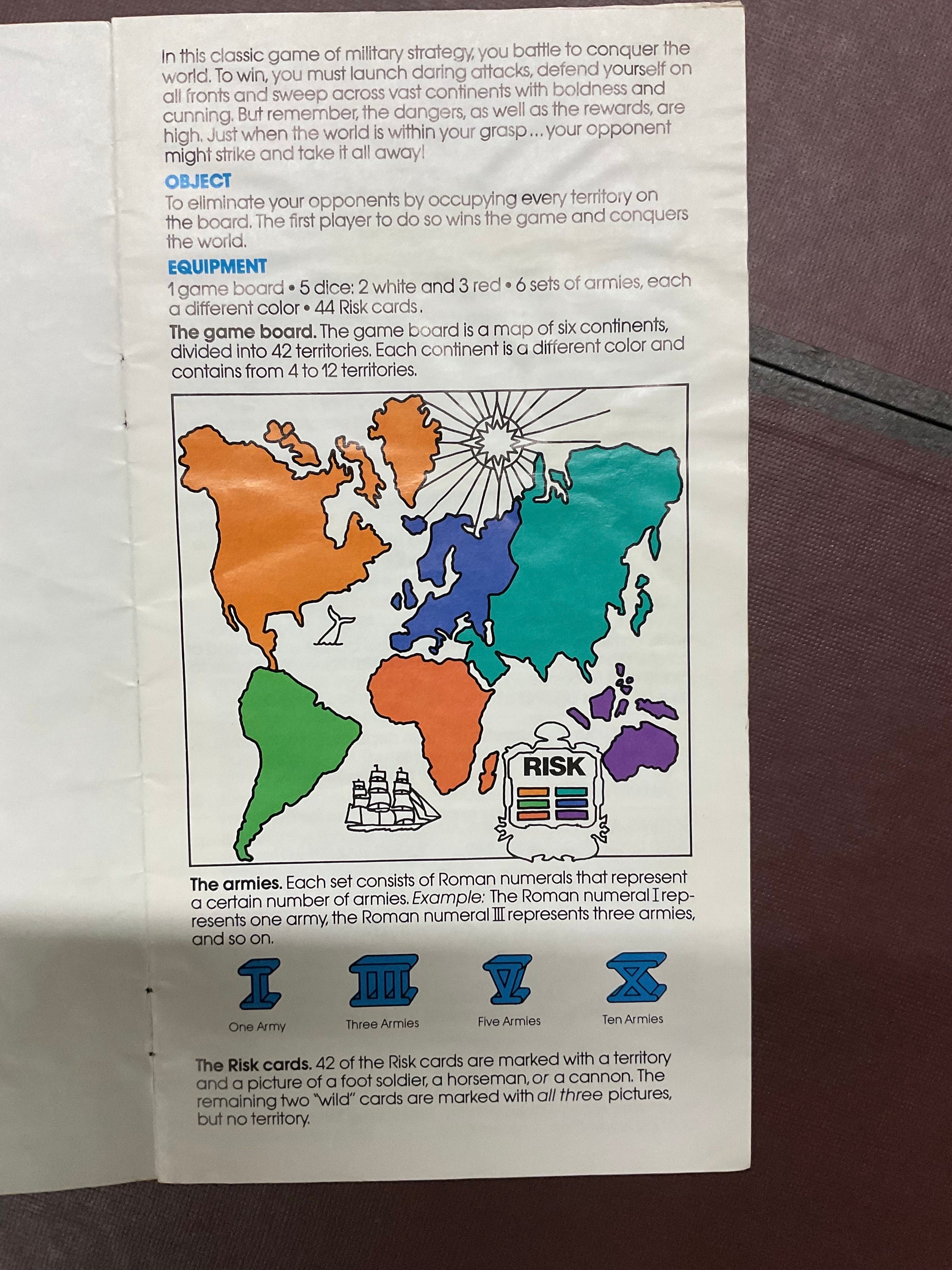 Vintage RISK Gameboard and Instructions Booklet 1975 - Proceeds for ...