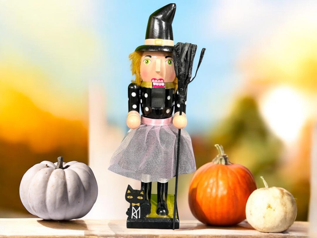 Nutcracker WITCH With Pink Tutu and Polka Dots - Collectible Cute ...