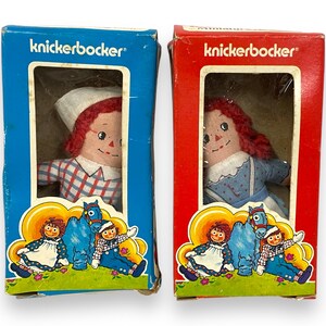 Vintage Knickerbocker Raggedy Ann & Andy Dolls Original Boxes Made in ...