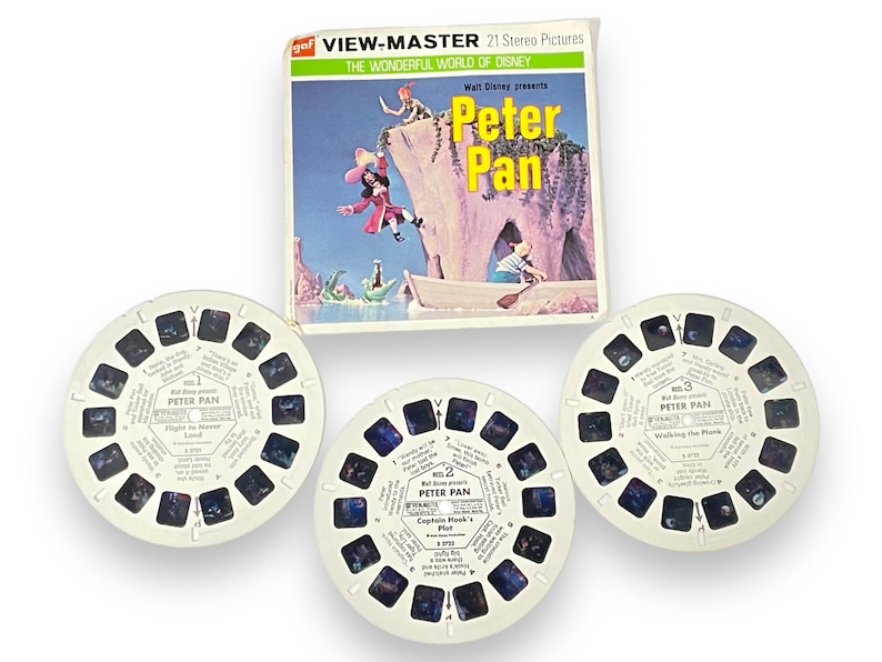 Viewmaster REELS Vintage Walt Disney PETER PAN Set of 3 Reels With ...