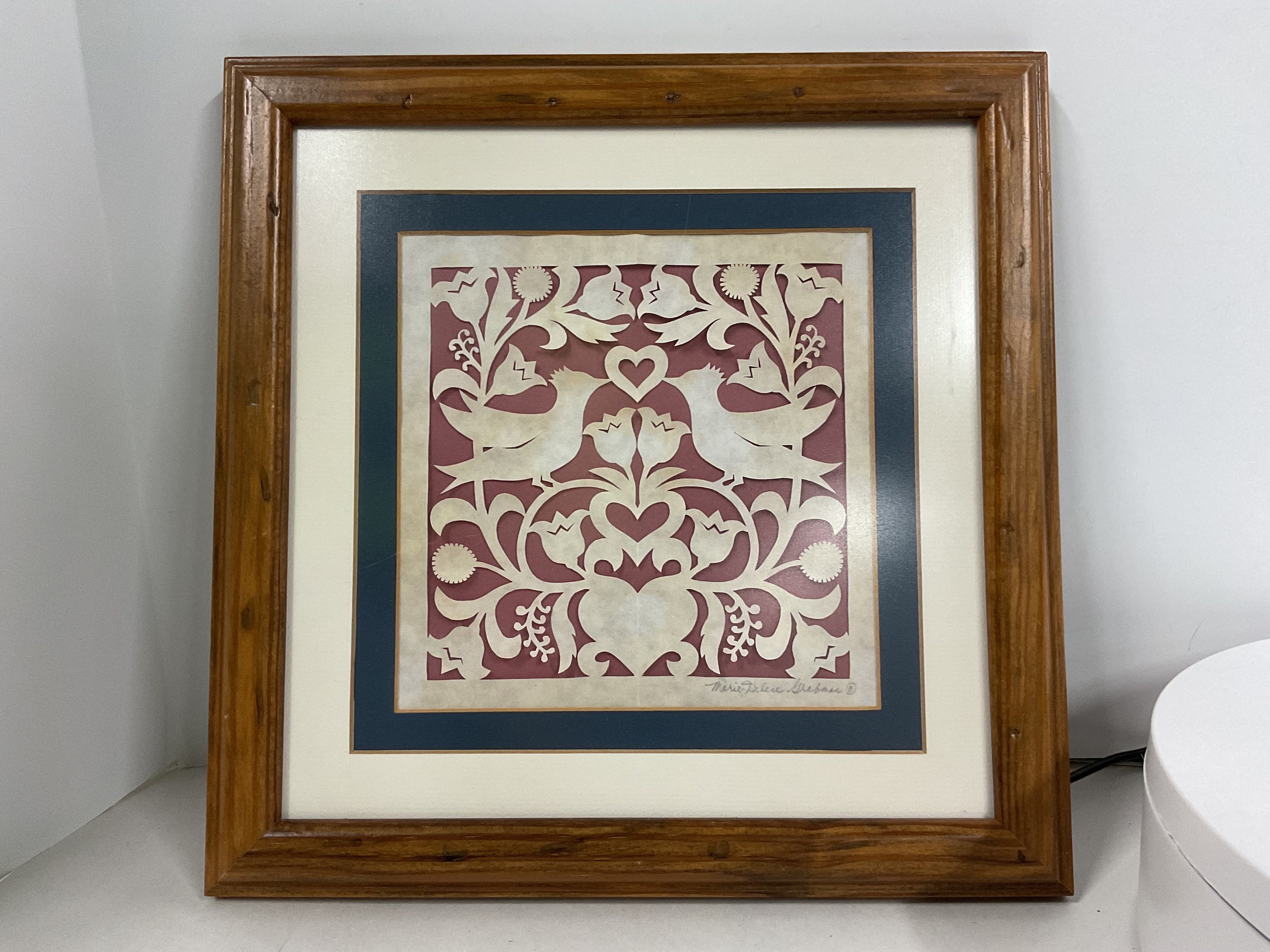 Signed Scherenschnitte Paper Scissor Cut Matted Framed Art - Etsy