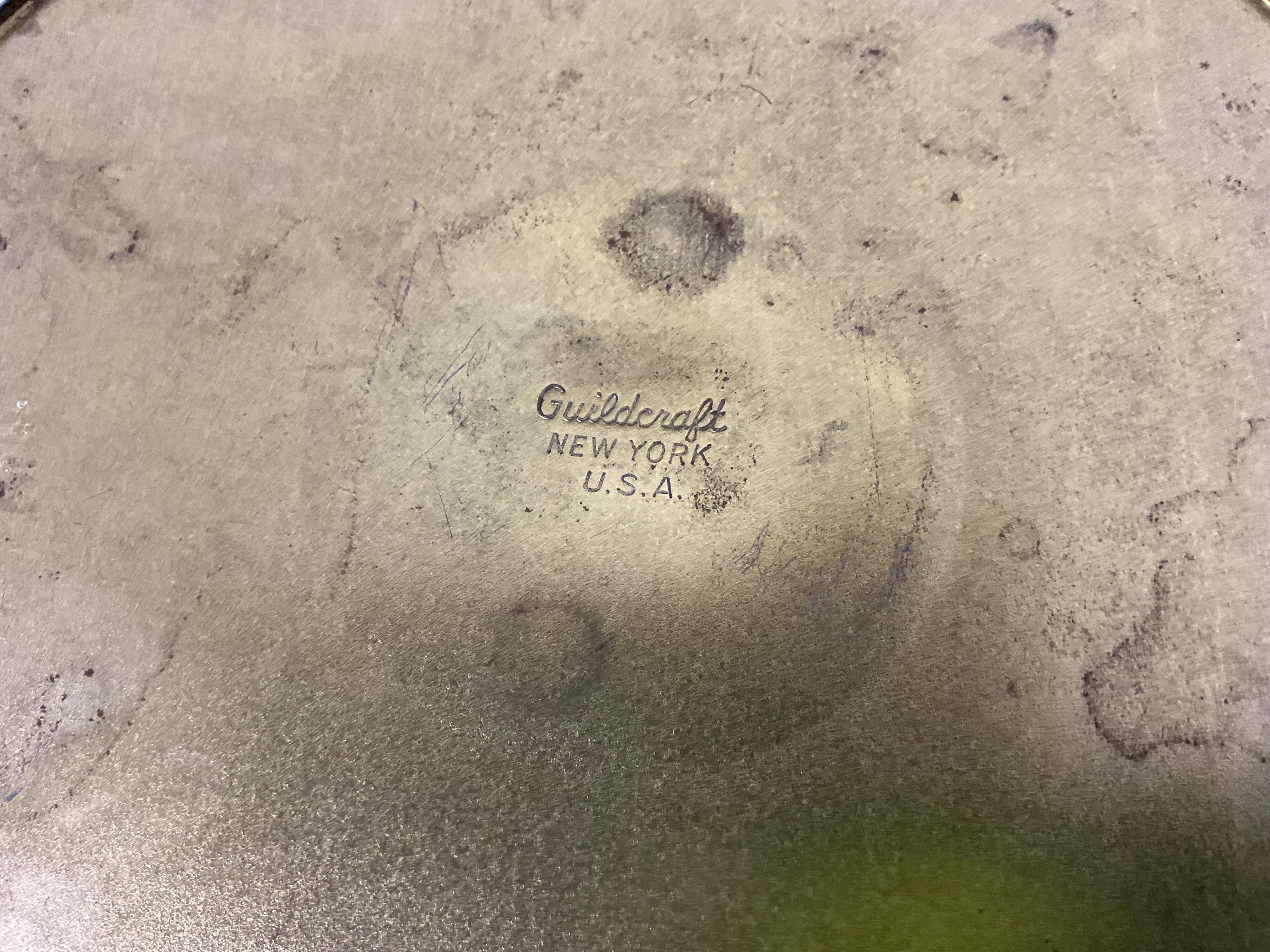 Vintage Collectable Guildcraft Decorative Tin Container Gold White ...