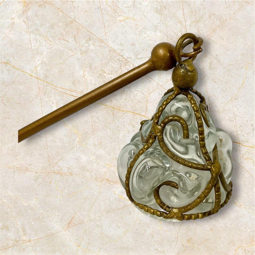 Antique Caged Glass and Brass Candle Snuffer - Etsy