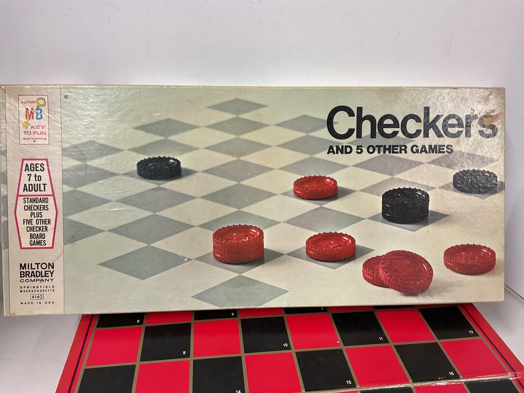 Checkers Plus Five Other Checkerboard Games by Milton Bradley 1970 - Etsy