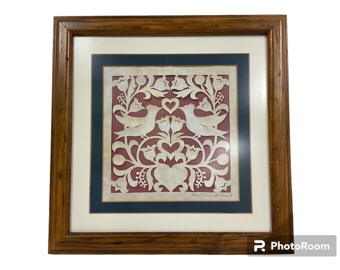 Signed Scherenschnitte Paper Scissor Cut Matted Framed Art - Etsy