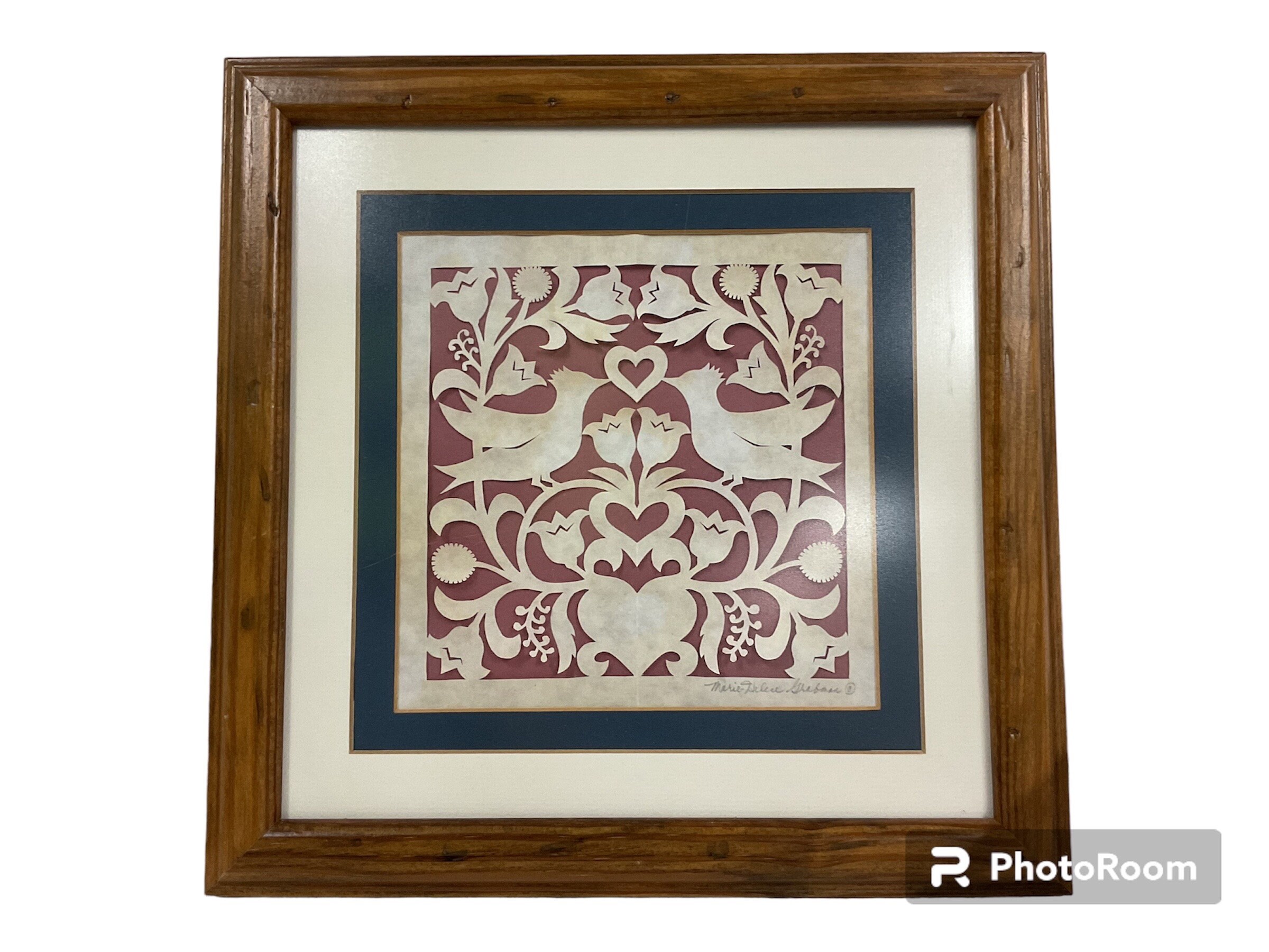 Signed Scherenschnitte Paper Scissor Cut Matted Framed Art - Etsy