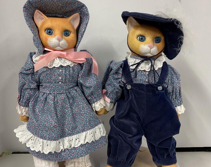 Carol Ann Bonnie and Clyde Cat Dolls: Limited Edition Musical Porcelain ...