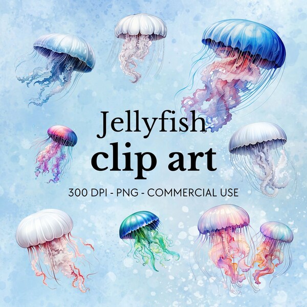 Jellyfish Clipart - Etsy