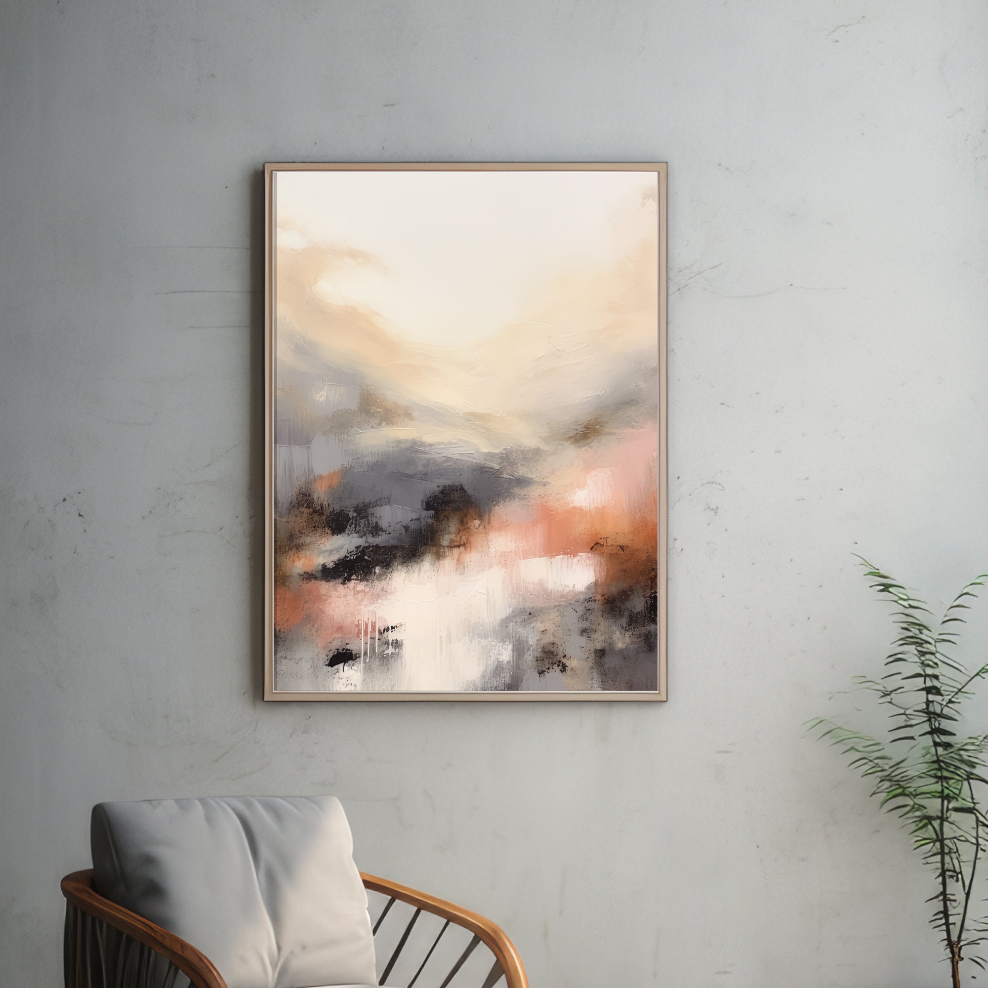 Set of 3 Prints, Abstract Wall Art Set of 3, Muted Wall Art, Printable ...