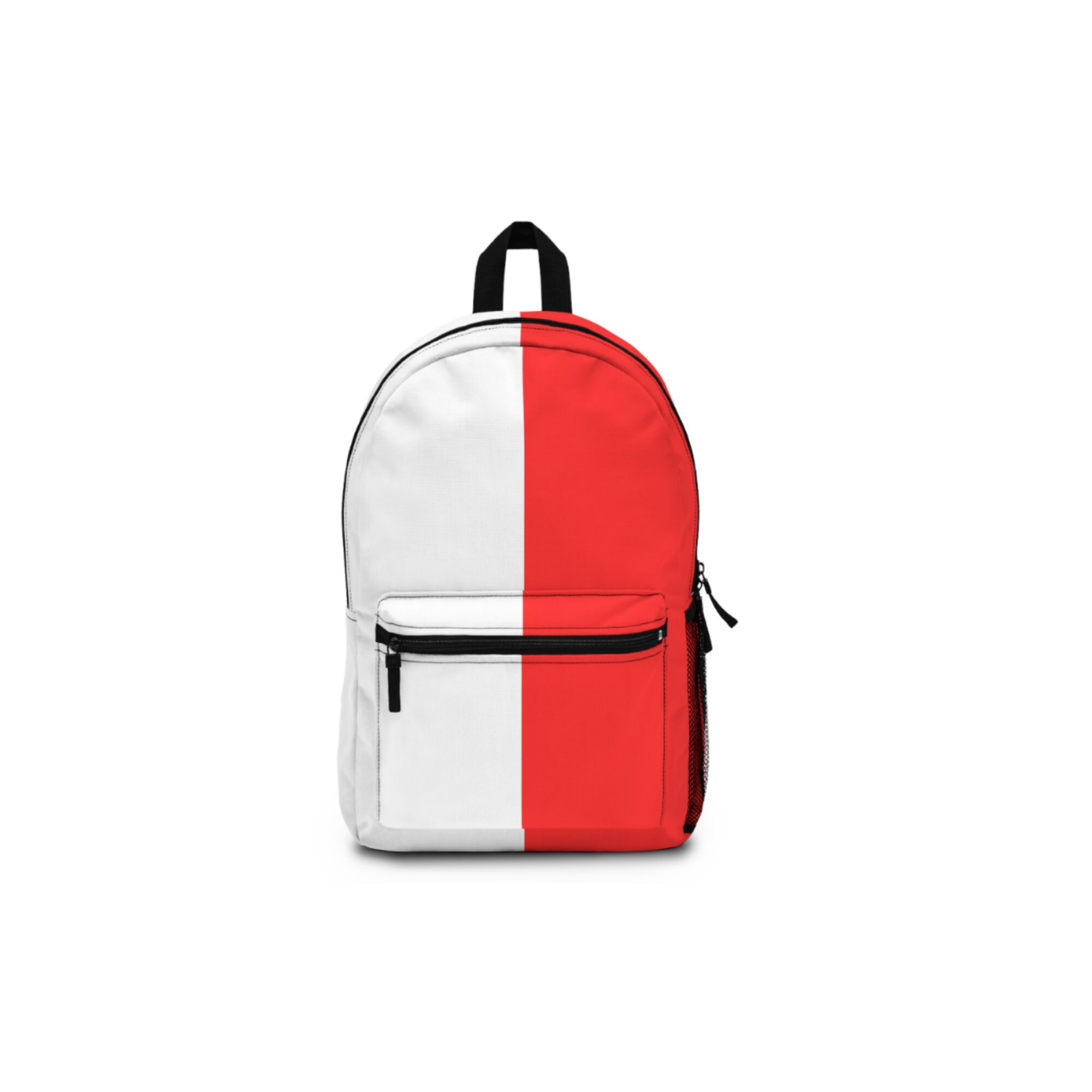 Multi-color Backpack, Racing Stripe Backpack, Two-tone Backpack, School ...