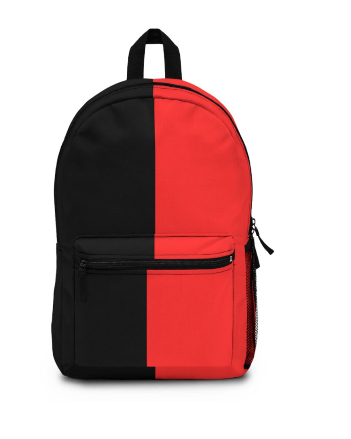 Multi-color Backpack, Racing Stripe Backpack, Two-tone Backpack, School ...