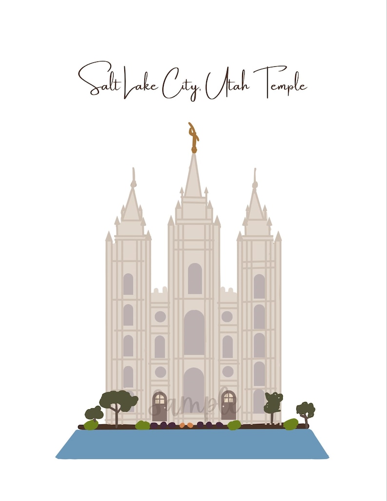 LDS Temple Drawing of Salt Lake City Utah Temple. Picture or Photo of ...