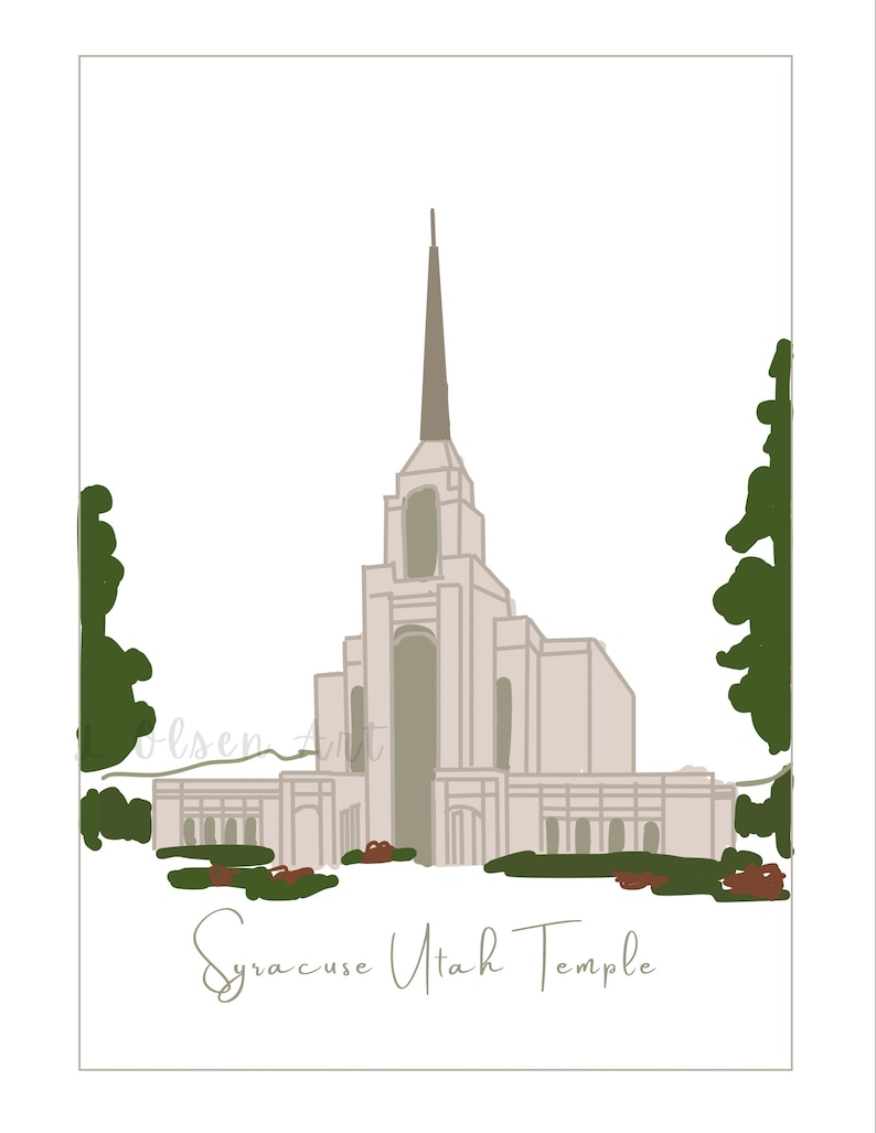 LDS Temple Drawing of Syracuse Utah Temple, Dedication. Picture or ...