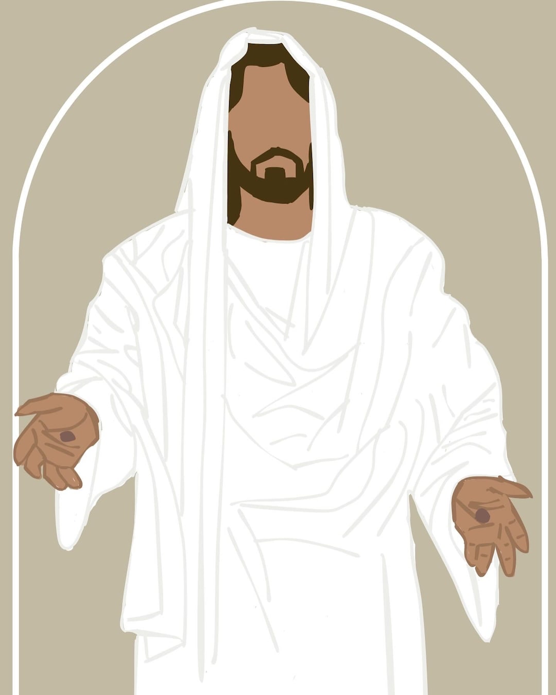 Most Popular Picture of Resurrected Faceless Jesus With Nail Scars ...