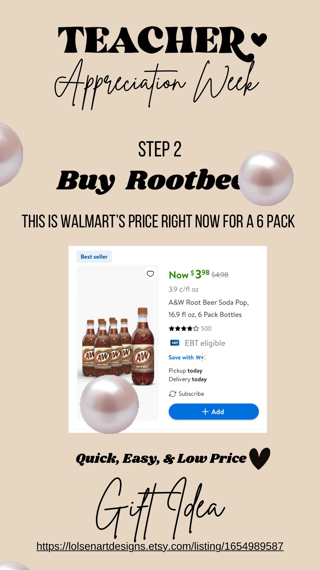 Teacher Appreciation Gift-thank You Gift- Root Beer Float. One of a ...