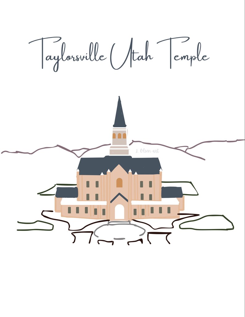 Drawing of Taylorsville Utah LDS Temple. Picture or Photo of ...