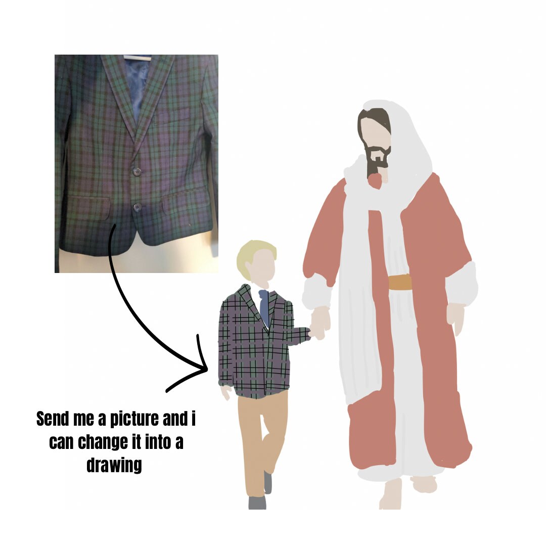 Jesus Christ Drawing. Personal Portrait. Add Photo of Loved One With ...